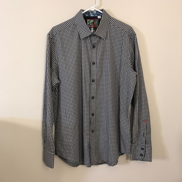 Robert Graham | Shirts | Robert Graham Checkered Black White Shirt Xl ...